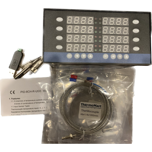 8 Zone Channel PID Temperature Controller SSR or Relay Output USB RS485 Data Logger Recorder ...